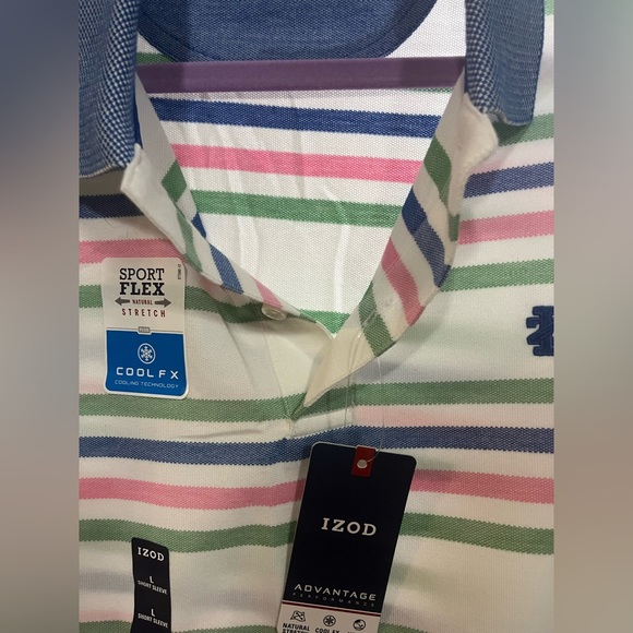 Izod | Shirts | Nwt Izod Mens Multi Colored Stripe Golf Polo | Poshmark
